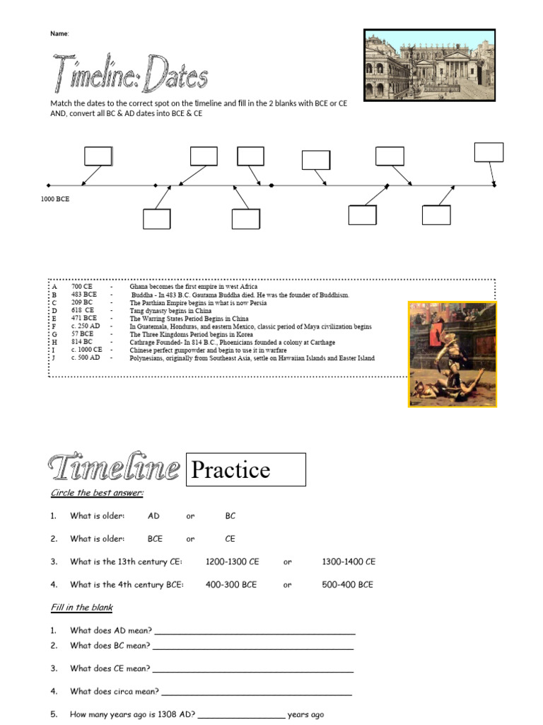 Timeline Practice 2020 | PDF