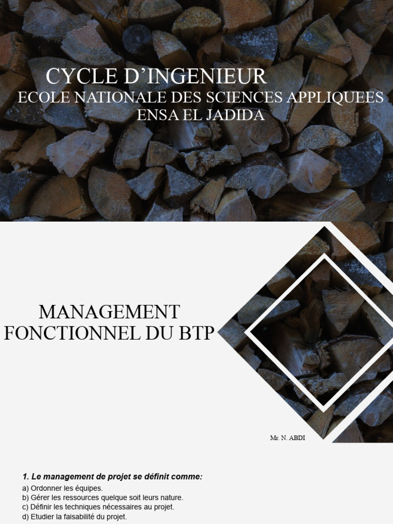 Management BTP - Questions | PDF | Gestion de projet | Planification