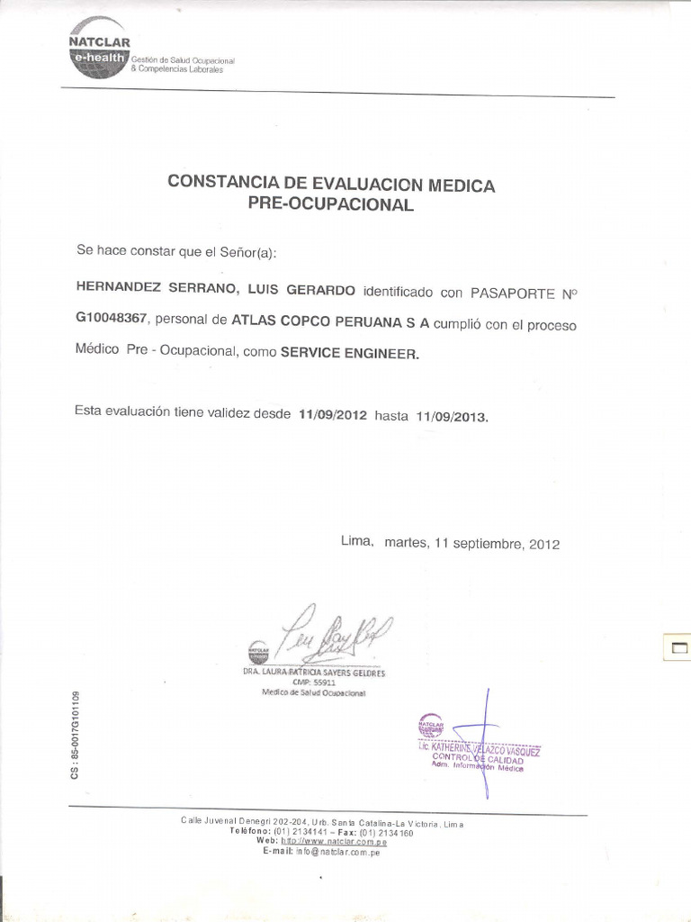 Constancia de Peru | PDF