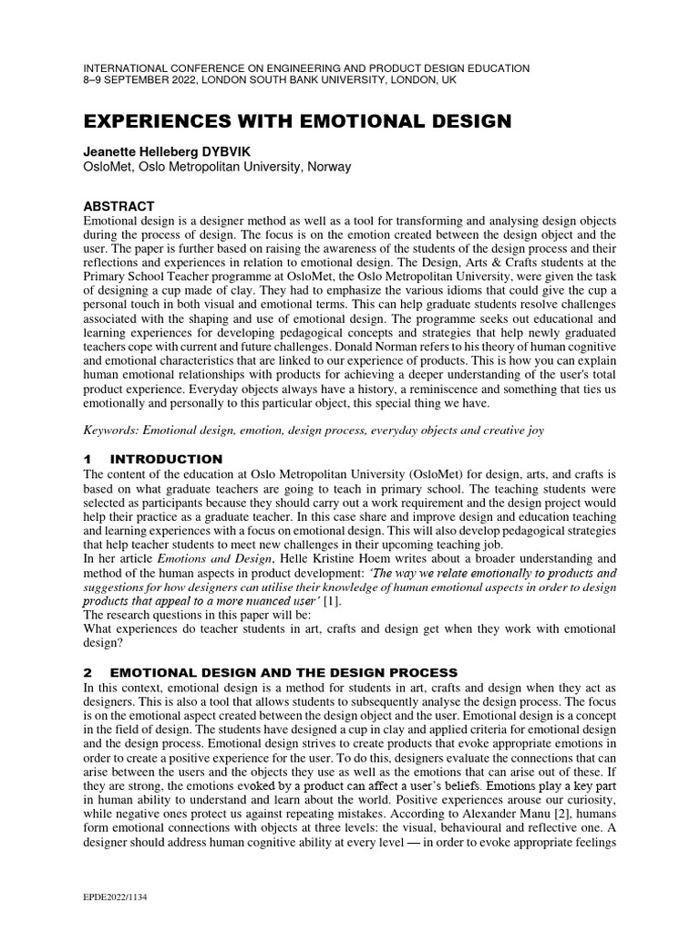Emotional Design in Teacher Education | PDF | Emotions | Experience