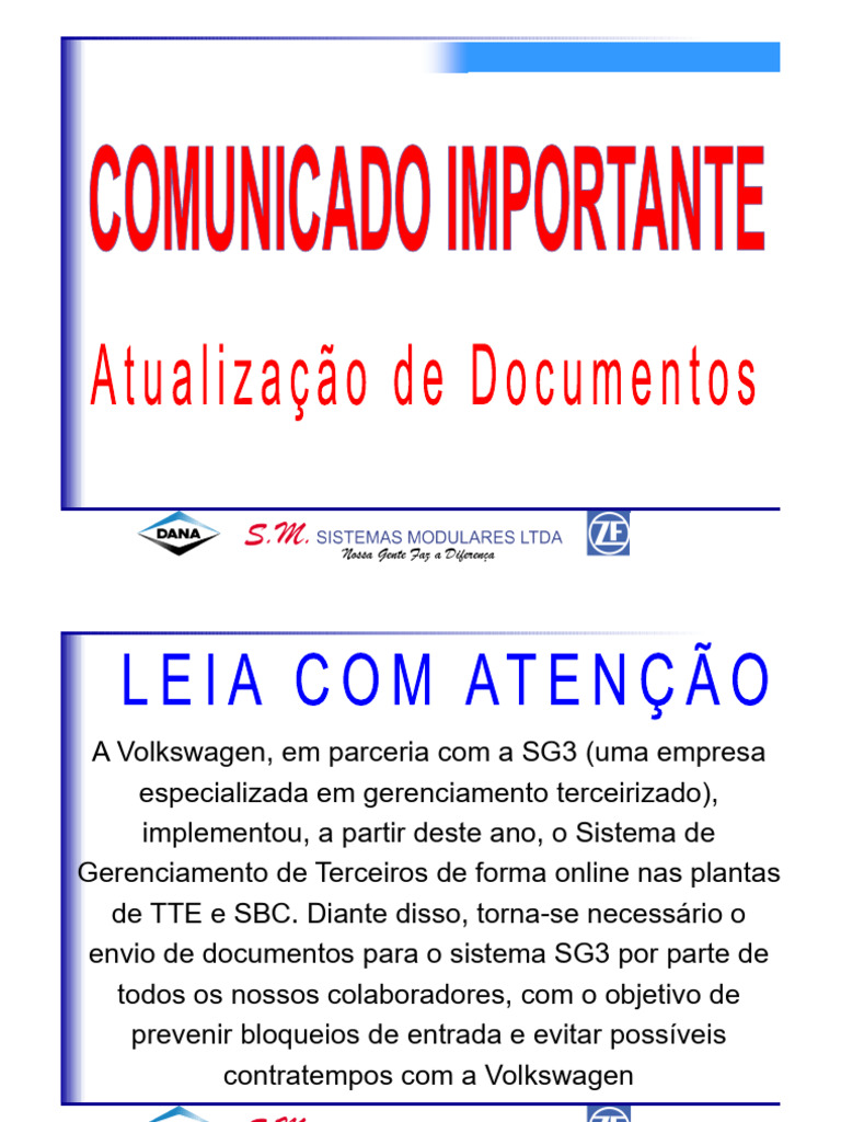 Comunicado: Admissão no Sistema SG3 | PDF | Gestão de recursos humanos ...