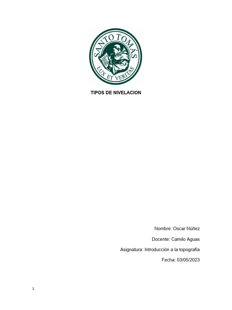 Tipos De Nivelacion Pdf Medición Topografía