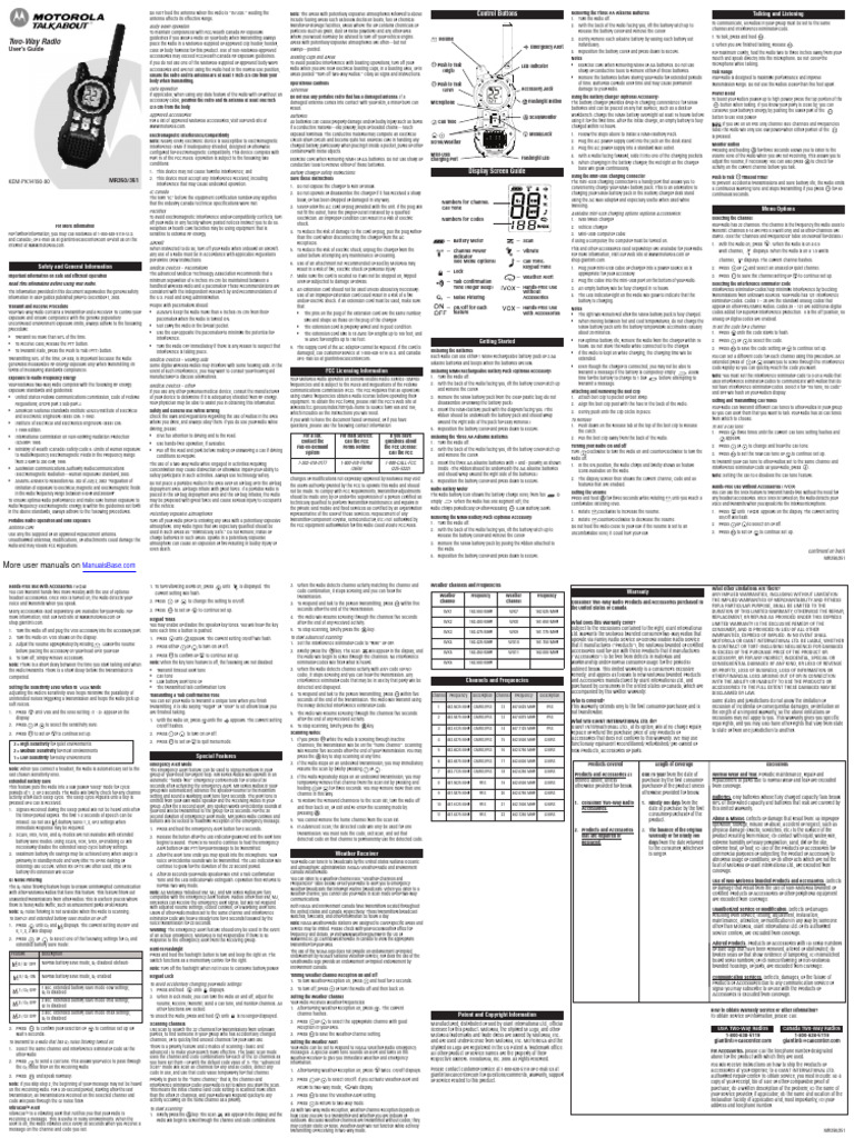 Motorola Talkabout MR350 | PDF