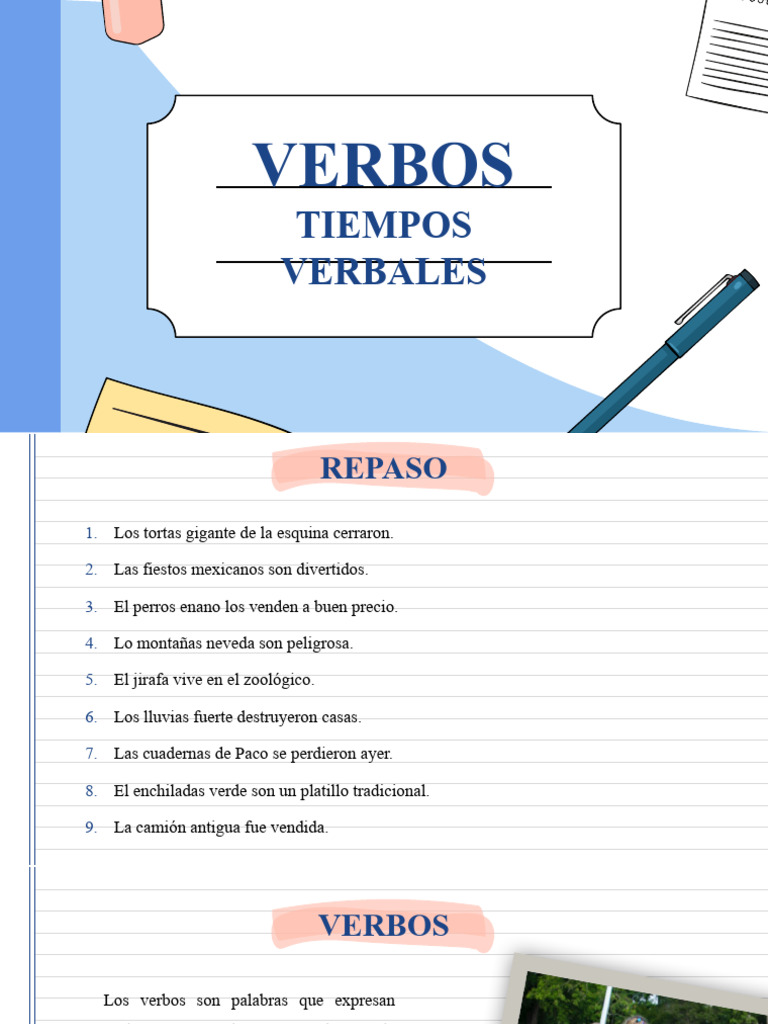 Verbos-Tiempos Verbales Regulares e Irregulares | PDF | Verbo ...