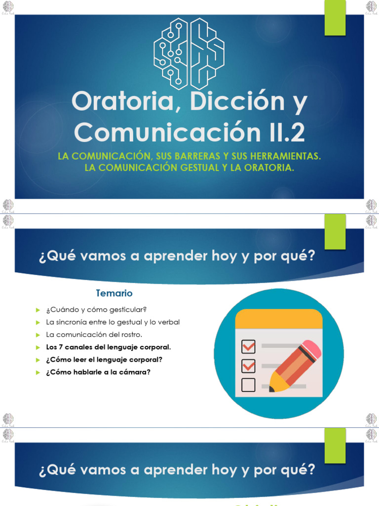 Oratoria, Diccion y Comunicacion II.2 | PDF | Comunicación | Comunicación no verbal