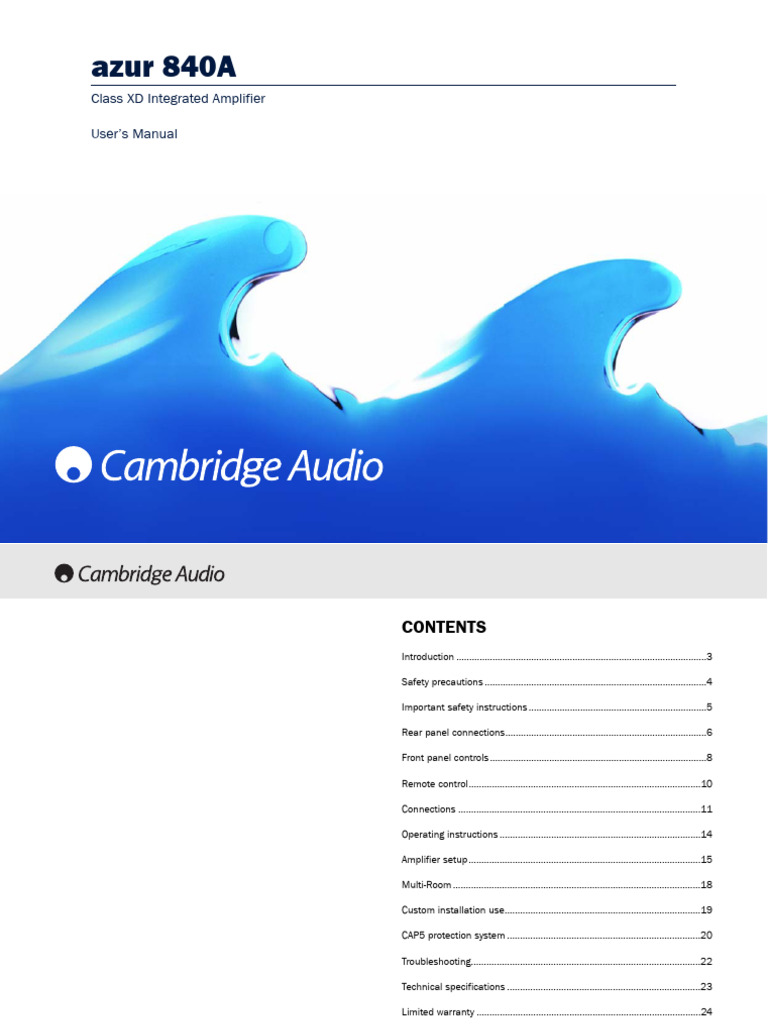 Azur 840A User Manual - English | PDF | Ac Power Plugs And Sockets ...