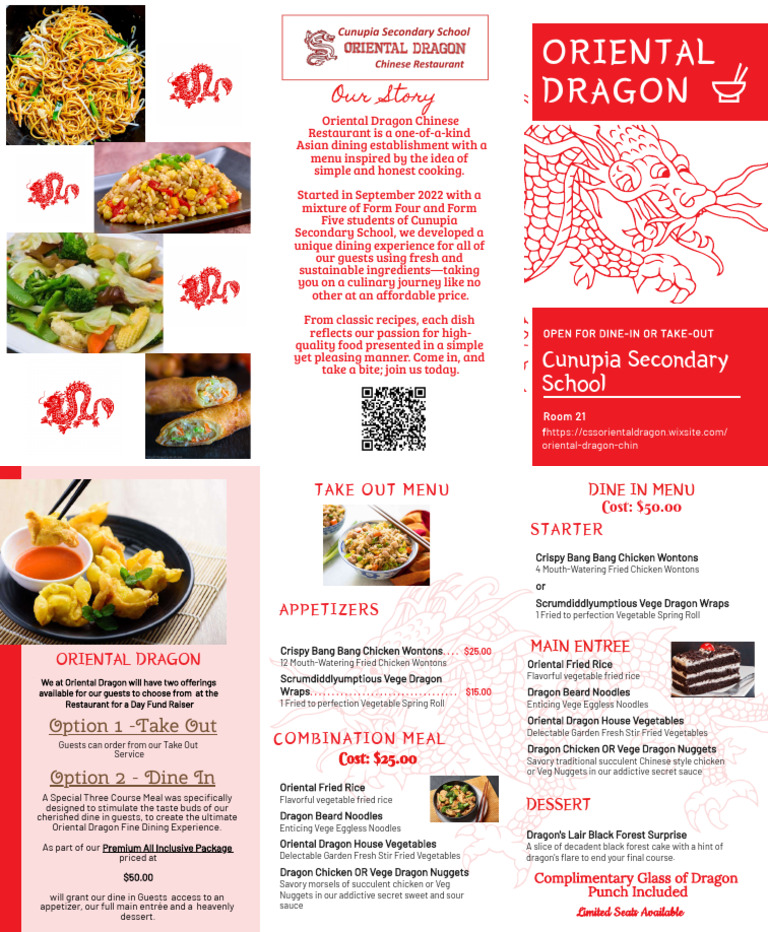 Oriental Dragon Menu | PDF | Entrée | Chinese Cuisine