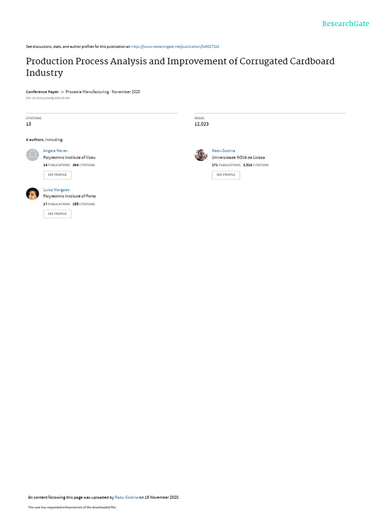 Production Process Analysis and Improvement of Corrugated Cardboard ...