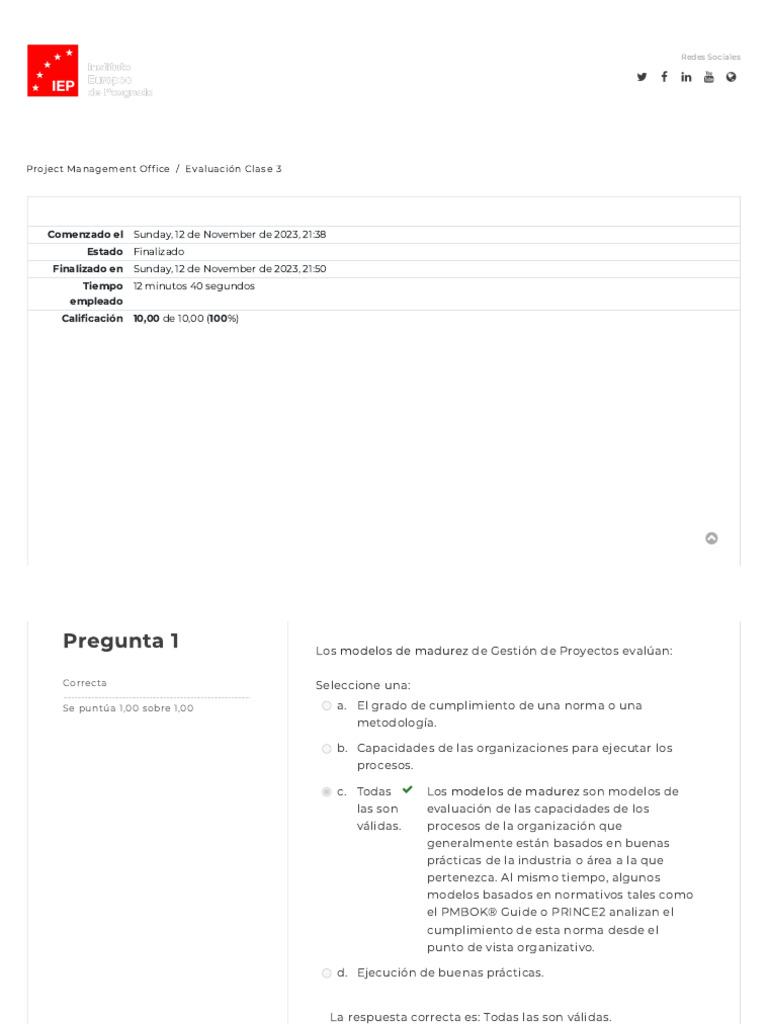 Evaluación Clase 3 - Revisión Del Intento PROYECT | PDF | Gestión de proyectos | Software