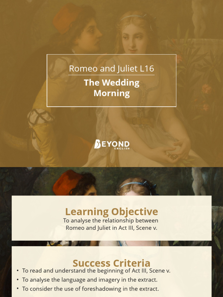 Romeo and Juliet L16 - The Wedding Morning PowerPoint | PDF | Romeo And ...