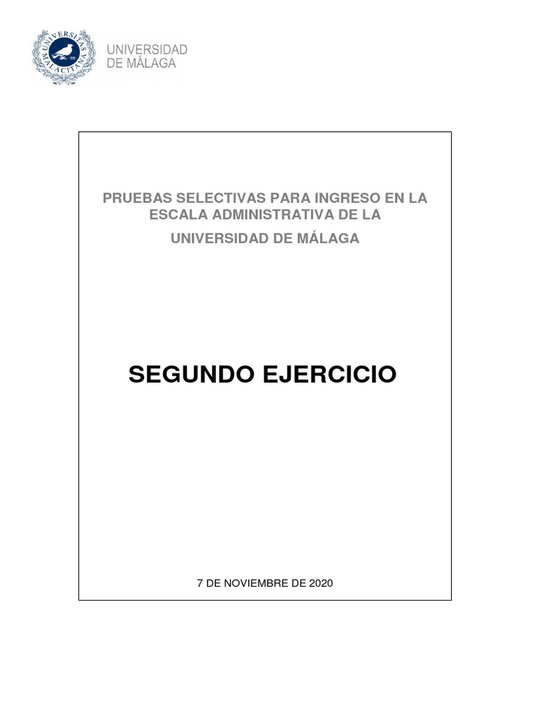Malaga 2020 Segundo Ejercicio | PDF | Informática