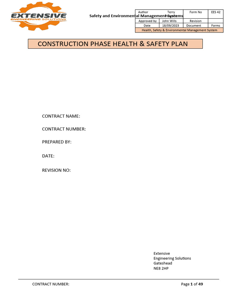 Construction Phase Safety Plan | PDF | Occupational Safety And Health | Safety