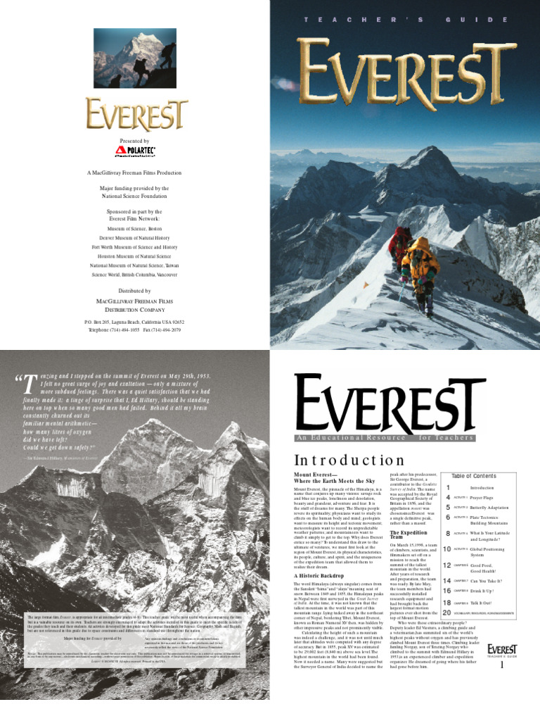 Everest - Teacher's Guide | PDF | Mount Everest | Mountains