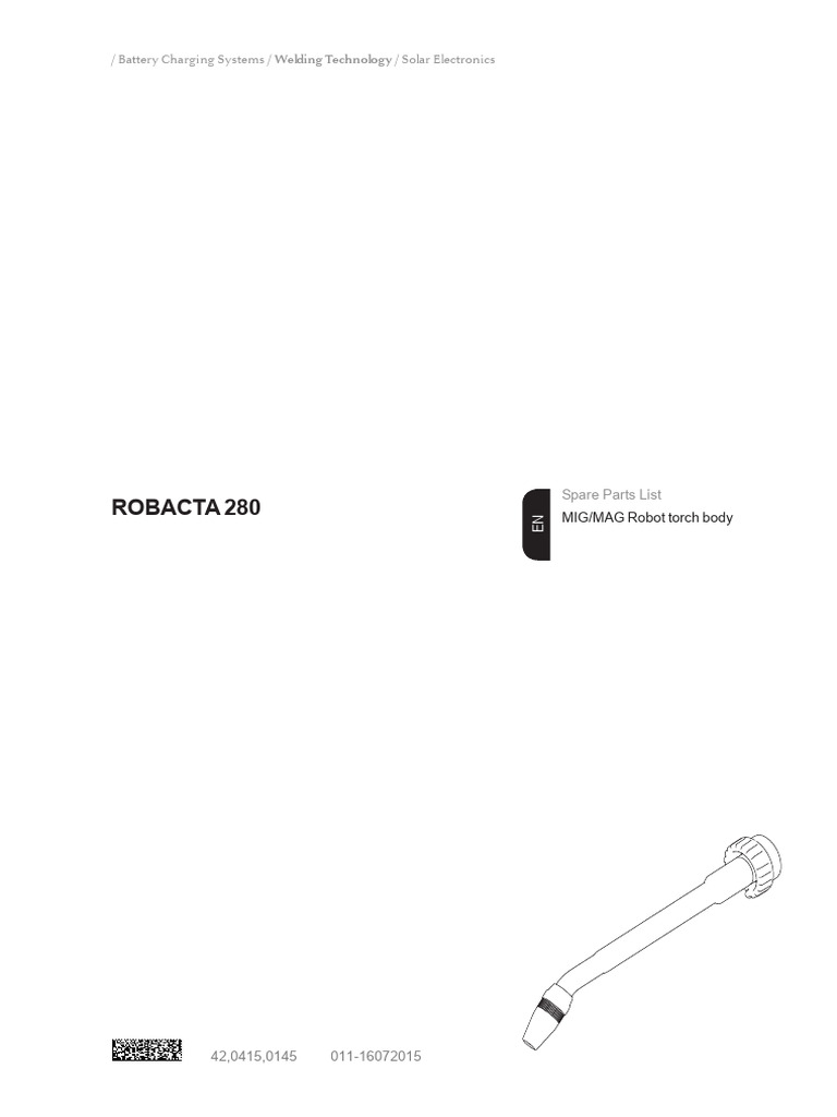 Robacta 280 Spare Parts Guide | PDF | Electric Heating | Electricity