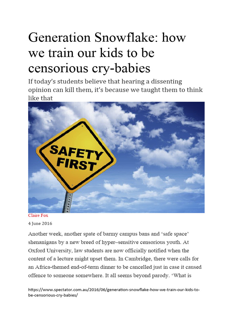 Generation Snowflake | PDF | Bullying | Self Esteem