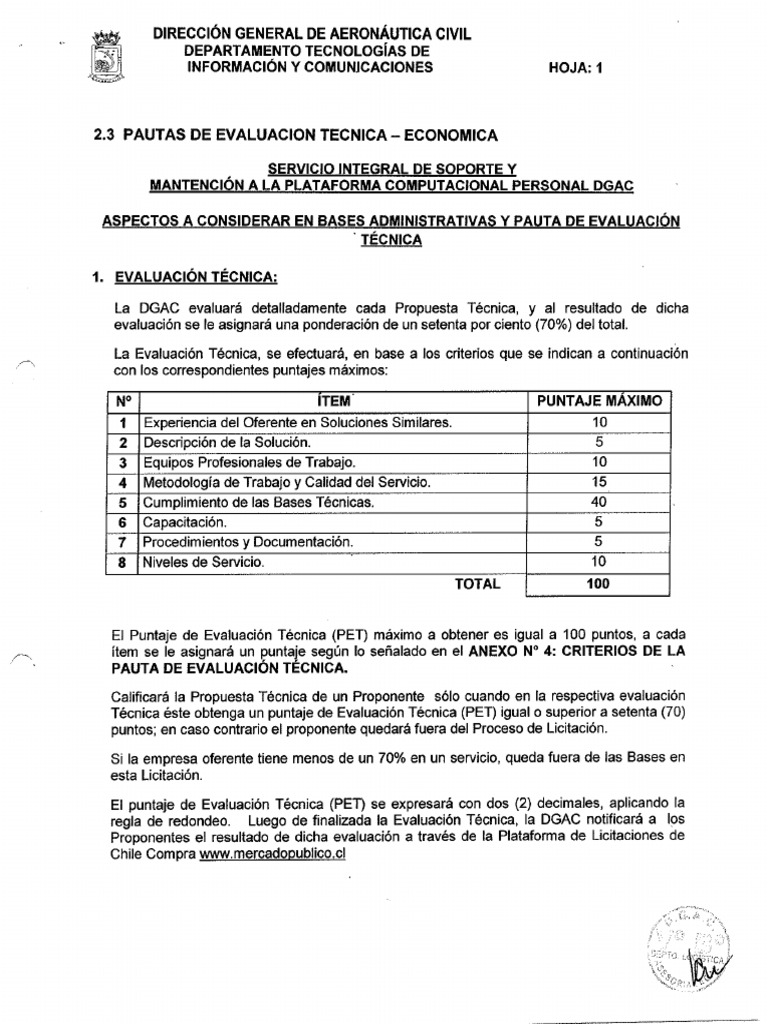 2.3. Pautas de Evaluaciã"n Tã Cnica-Econã"mica | PDF