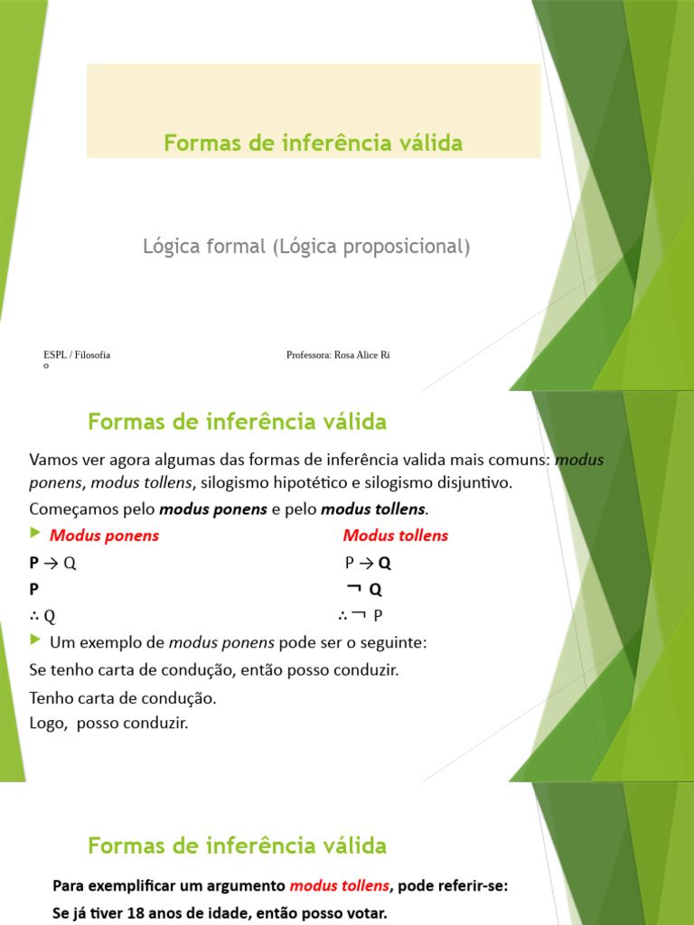Formas de Inferência Válida | PDF | Inferência | Lógica