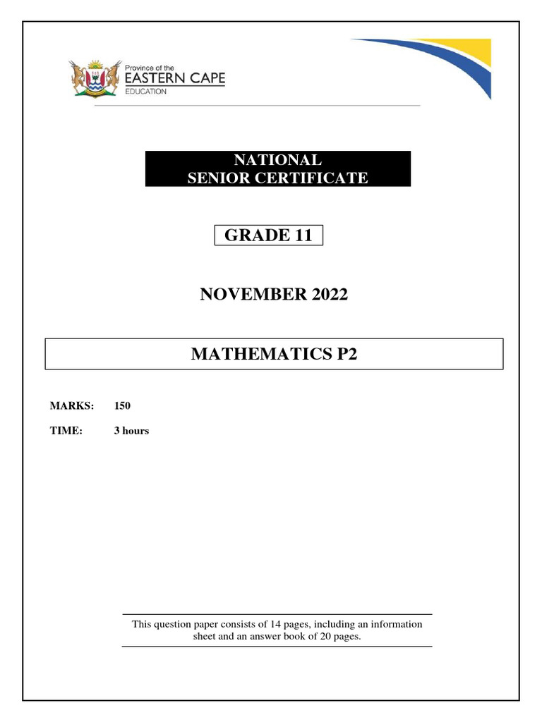 MATHS P2 GR11 QP NOV 2022 - English | PDF | Significant Figures ...