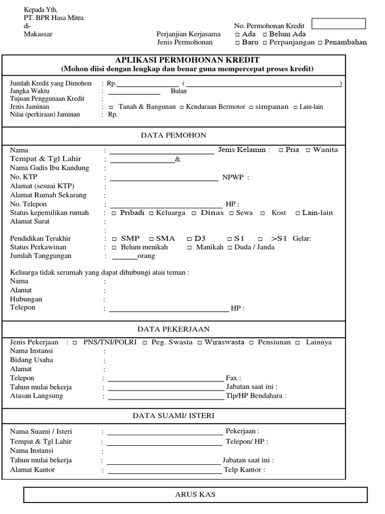 Aplikasi Permohonan Kredit | PDF