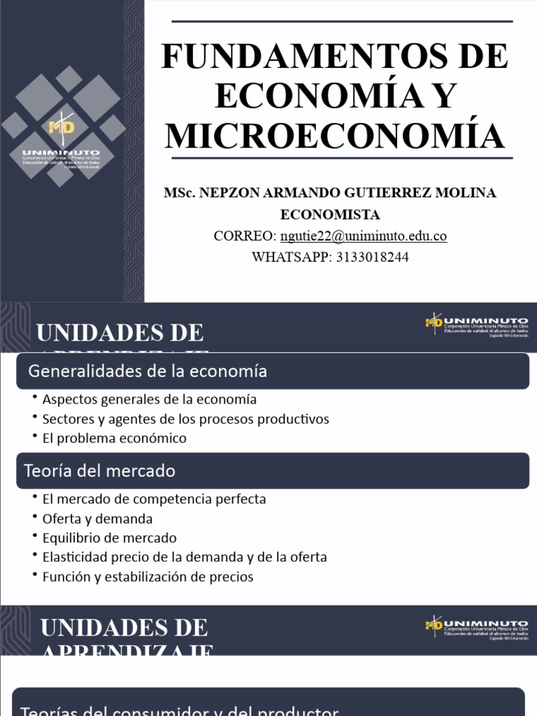 PRESENTACIÓN_FUNDAMENTOS ECON_MICRO_2023_FINAL | PDF | Oferta (economía) | Ciencias económicas