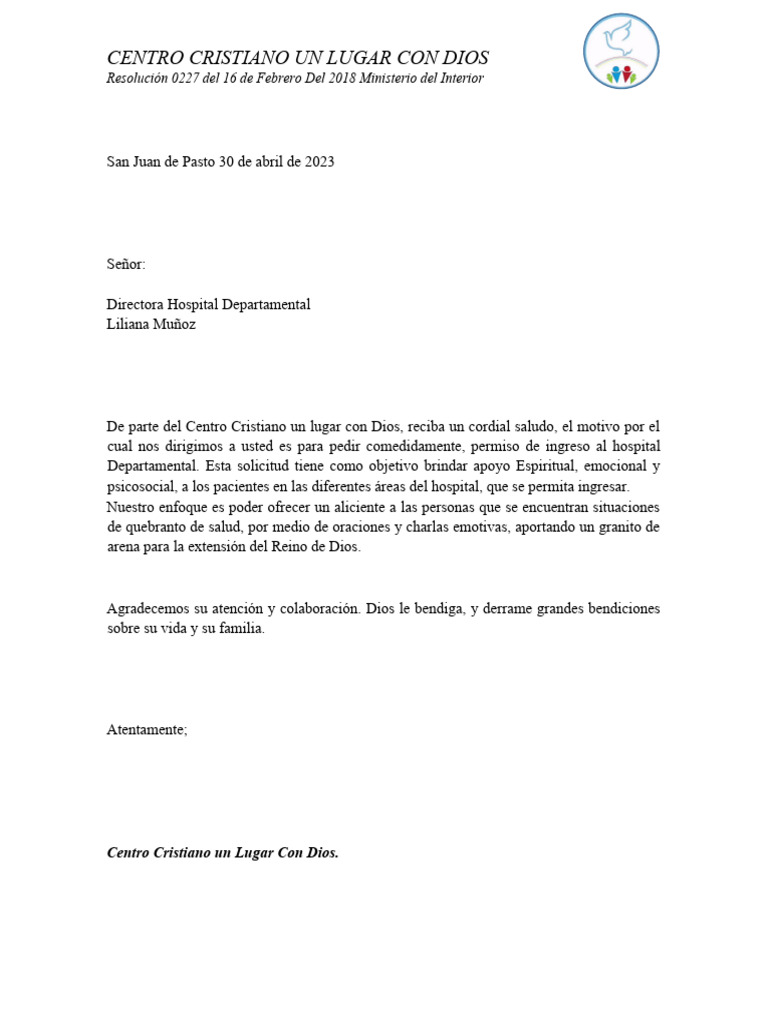 Carta Hospital Departamental | PDF