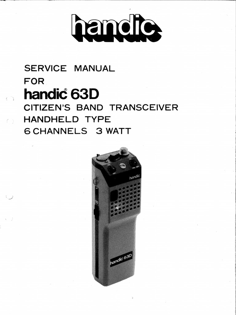 Service Manual Handic 63D | PDF