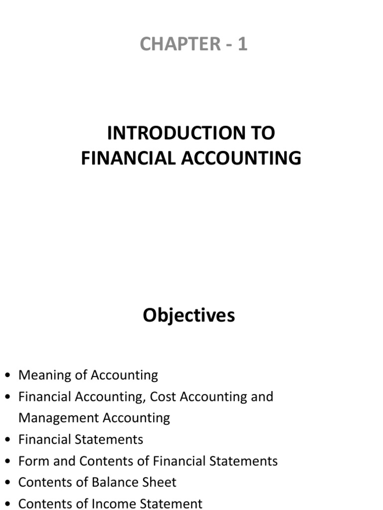 Introduction To Financial Accounting | PDF | Debits And Credits ...