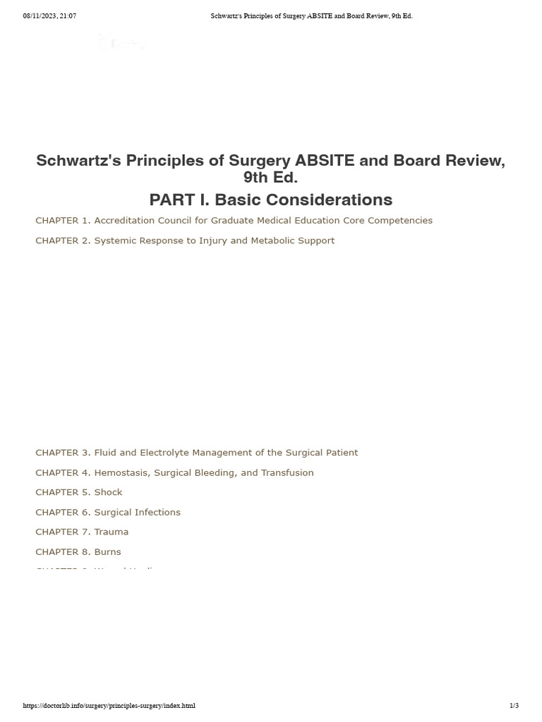 Schwartz's Principles of Surgery ABSITE and Board Review, 9th Ed | PDF ...