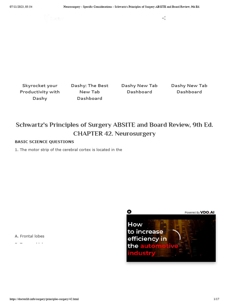 Neurosurgery - Specific Considerations - Schwartz's Principles of Surgery ABSITE and Board ...