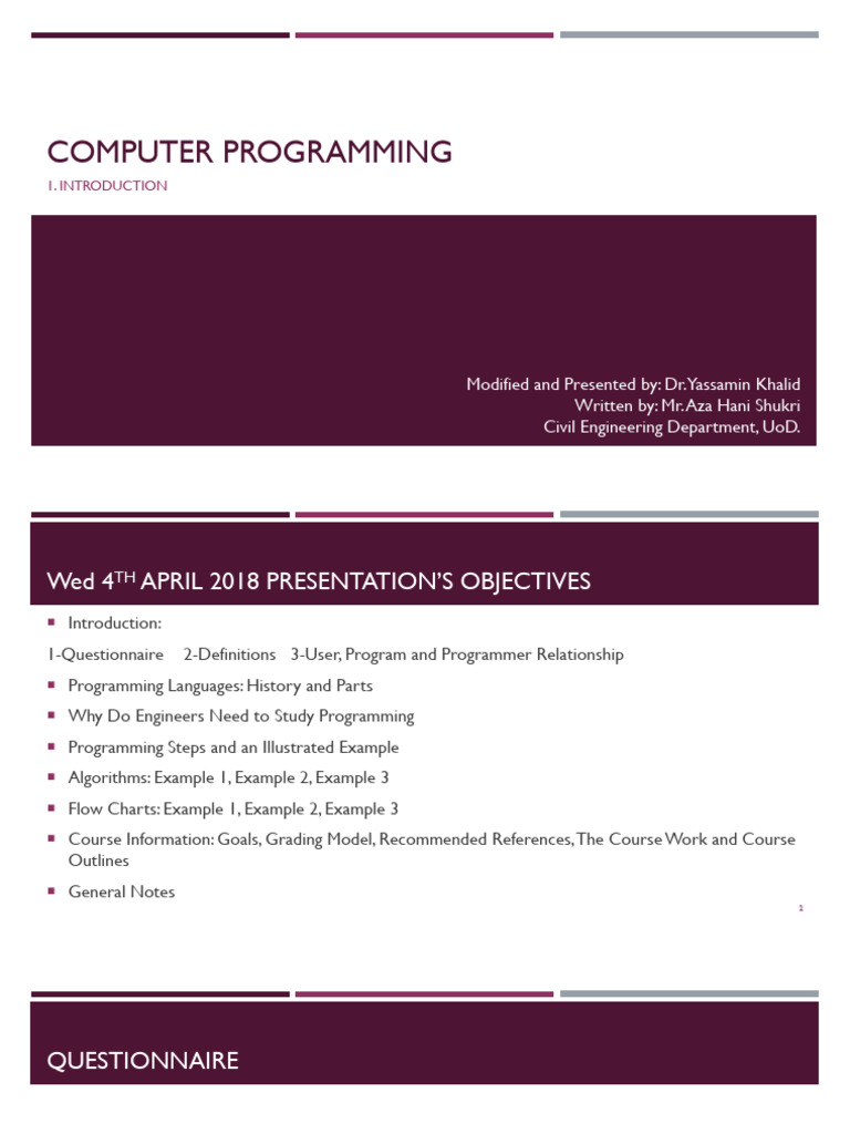 1 Computer Programming Introduction | Download Free PDF | Computer Program | Programming