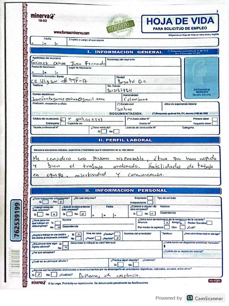 Hoja de Vida_compressed | PDF