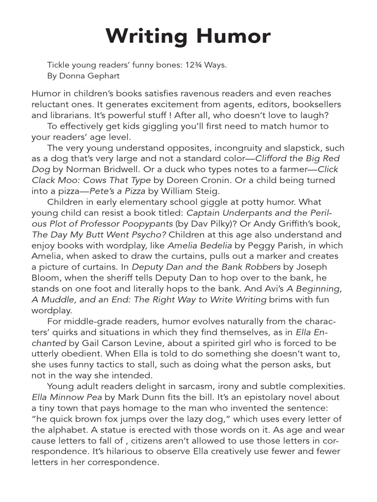 1w Humor, Writing Humor | PDF