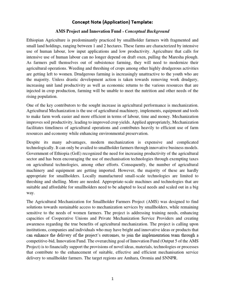 Innovation Fund Concept Notes Template | Download Free PDF ...