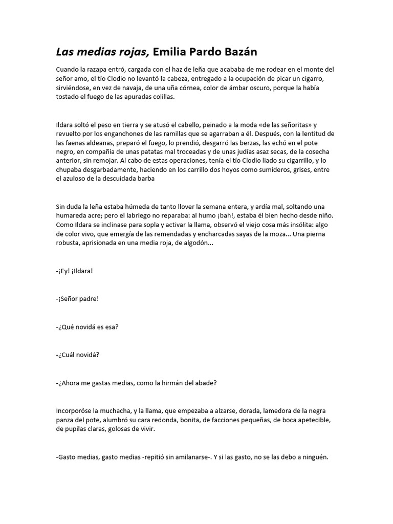 Lass Medias Rojas, Emilia Pardo Bazán | PDF