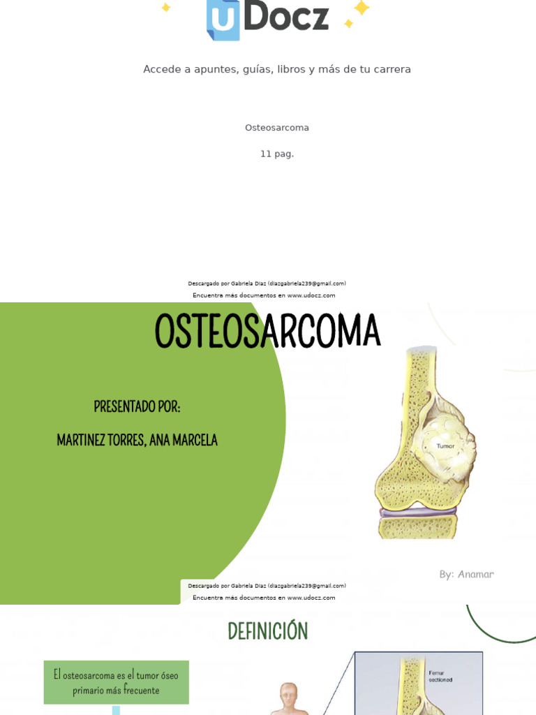 Osteosarcoma: Definición y Tratamiento | PDF | Hueso | Rodilla