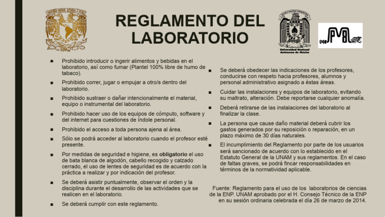 Reglamento Del Laboratorio | PDF | Laboratorios
