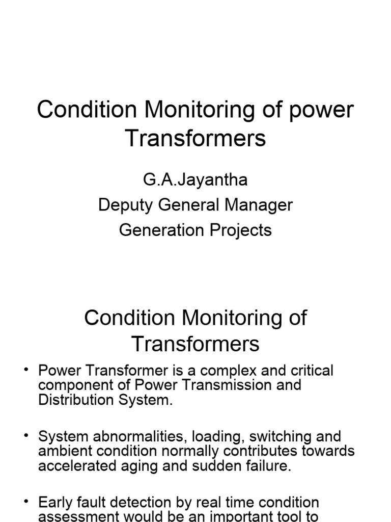 Power Transformer Monitoring Guide | PDF | Physical Chemistry | Chemistry