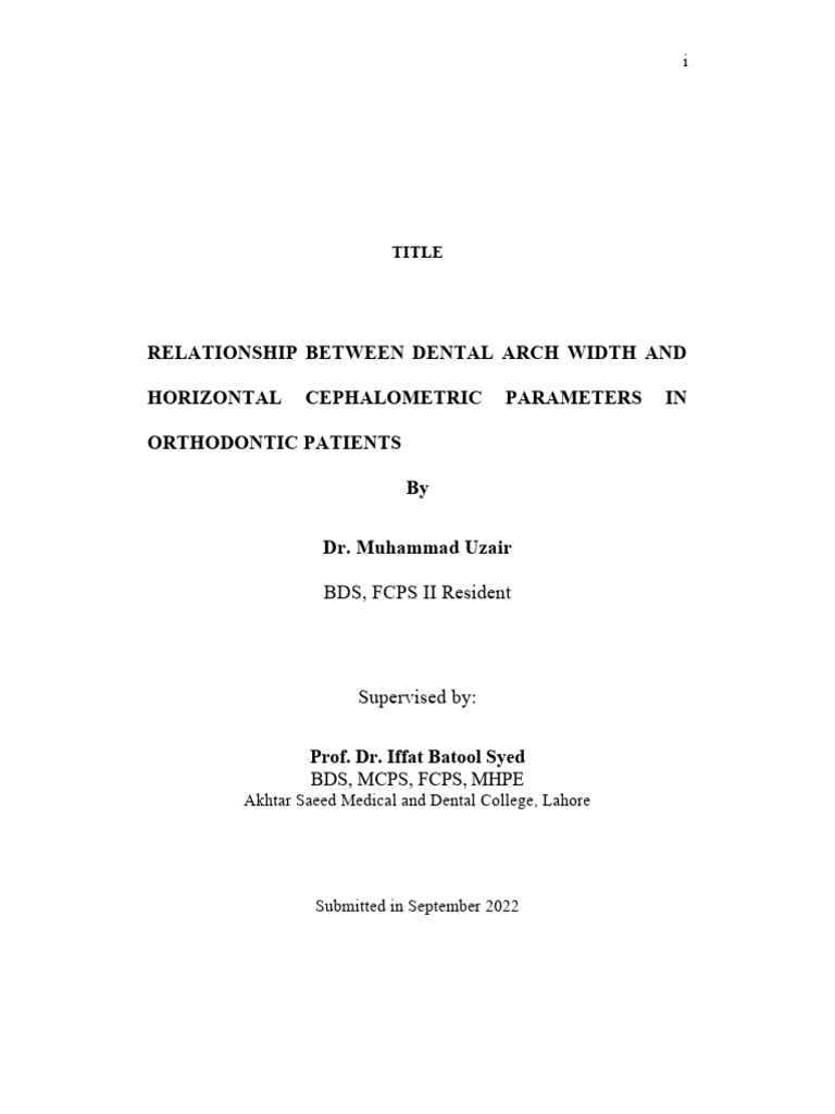 Dissertation Final | PDF | Dentistry Branches
