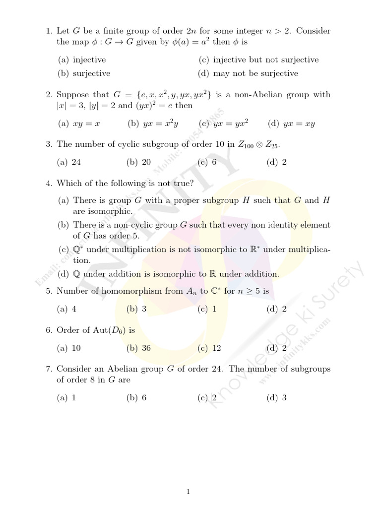 Aa Test Unit Ii | Download Free PDF | Group (Mathematics) | Functions ...