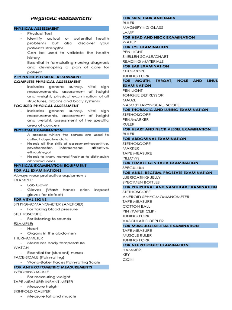 #2. NCM 120 - Physical Assessment | PDF