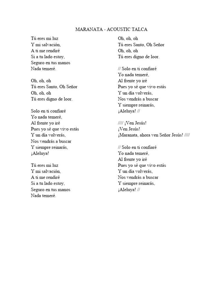 Letra Maranata | PDF