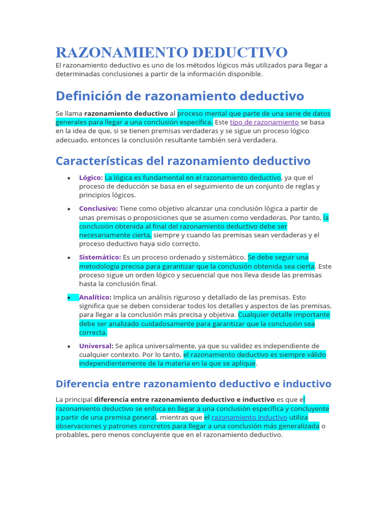 Razonamiento Deductivo | PDF
