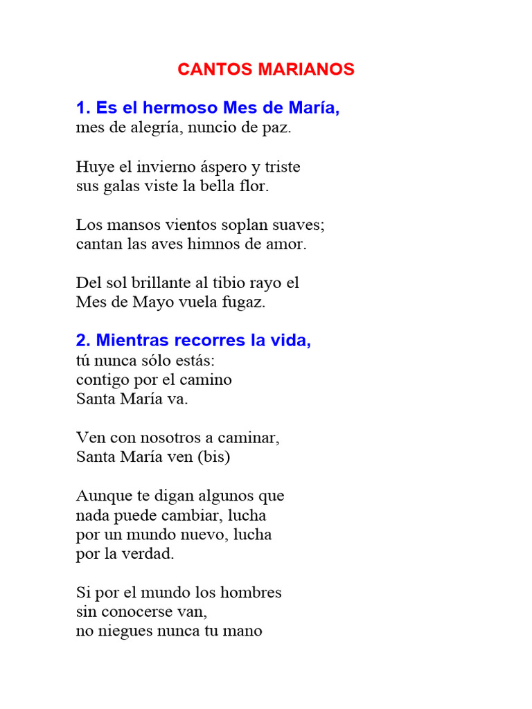 Cantos Marianos | PDF | María, madre de Jesús | Jesús