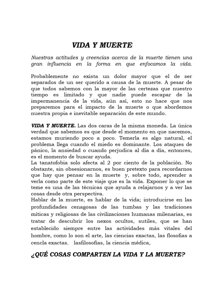 Vida y muerte: reflexiones profundas | PDF | Aborto | Entorno natural