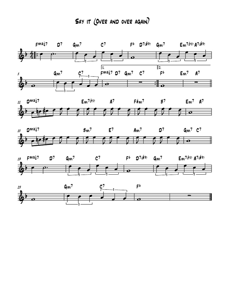 Say It (Over and Over Again) - BB | PDF