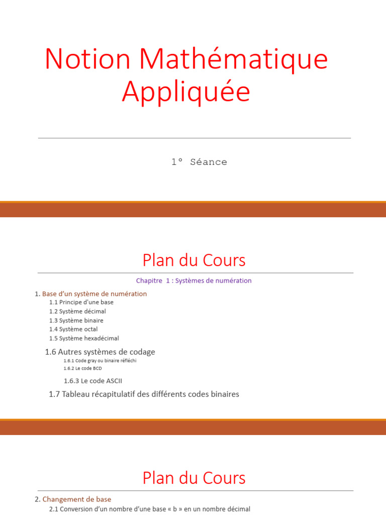 Notion Mathématique Appliquée Séance 01 | Download Free PDF | Décimal | Octet