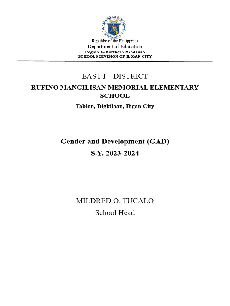 GAD Training Matrix | PDF | Gender And Development | Gender