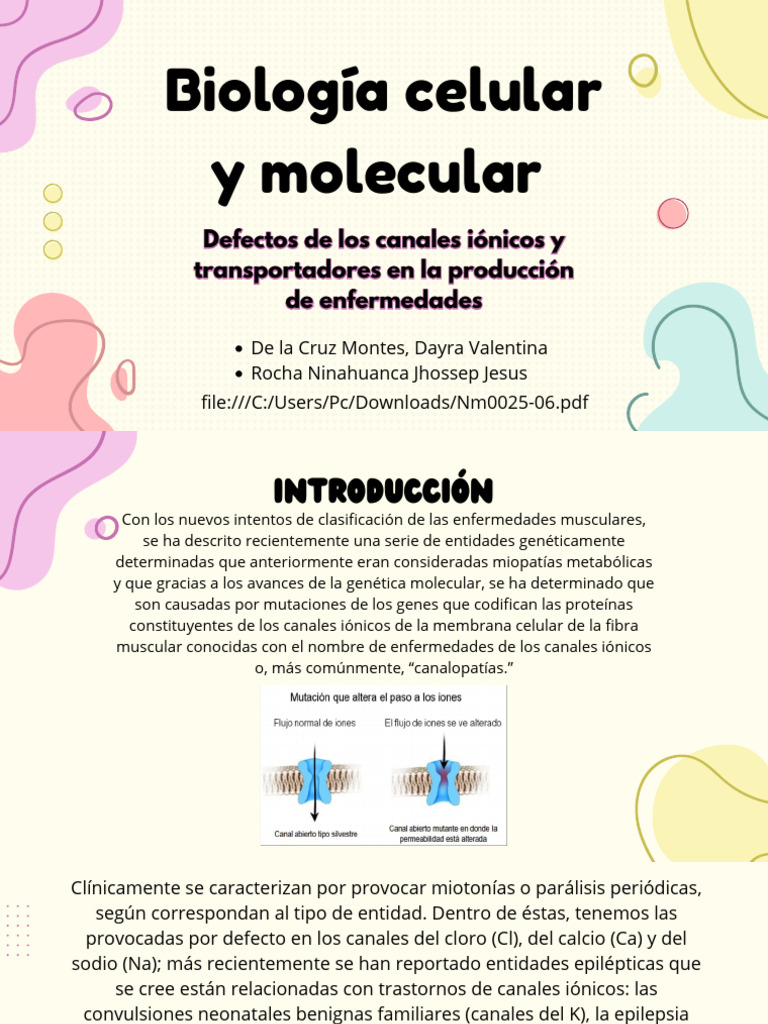 Biología Celular y Molecular | PDF | Canal de iones | Mutación