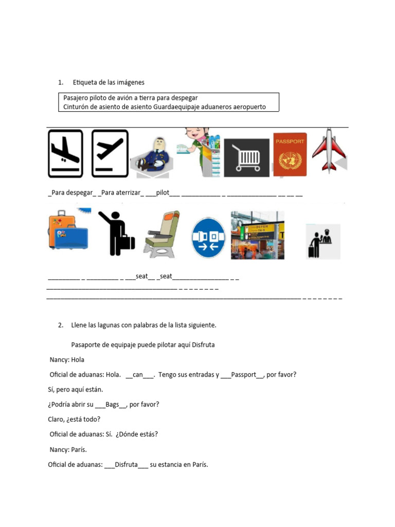 Ejercicios en el Aeropuerto en Inglés | PDF | Negocios