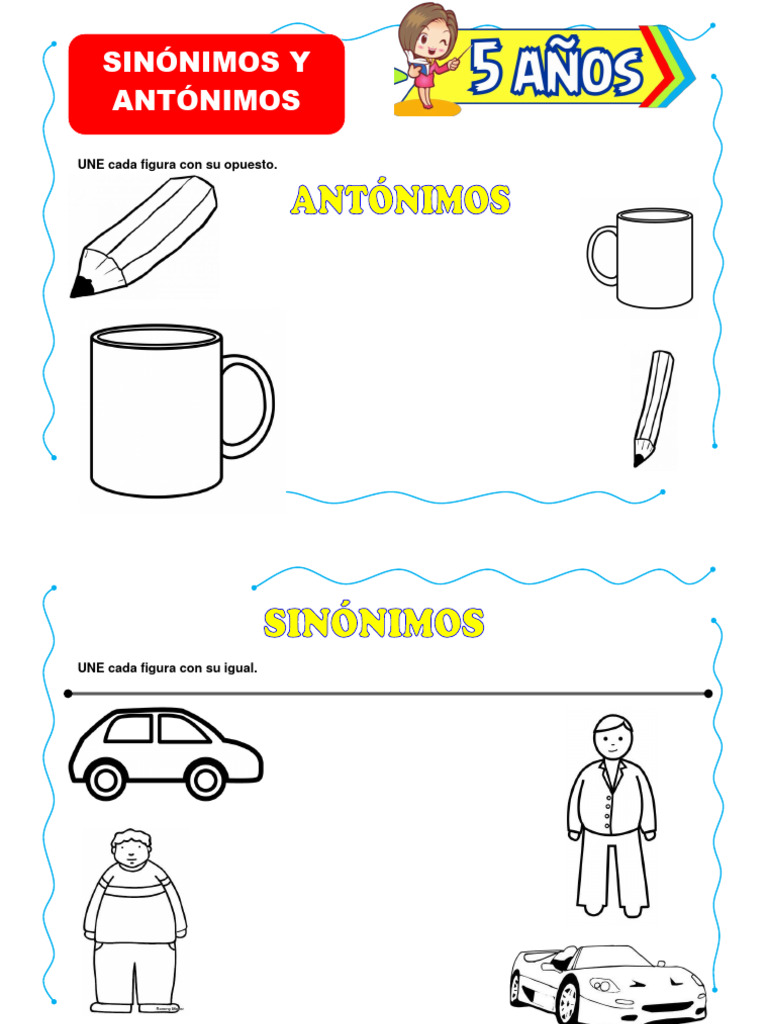 Jugando Con Sinonimos y Antonimos para Niños de 5 Años | PDF